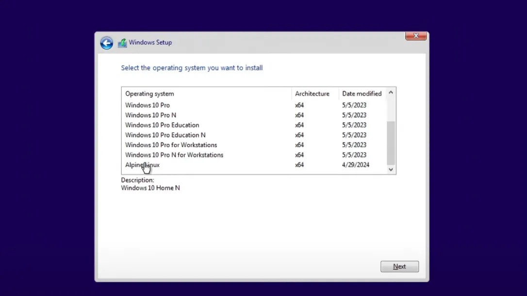 Installing Alpine Linux with the Win Installer – Vancouver Linux Users Group